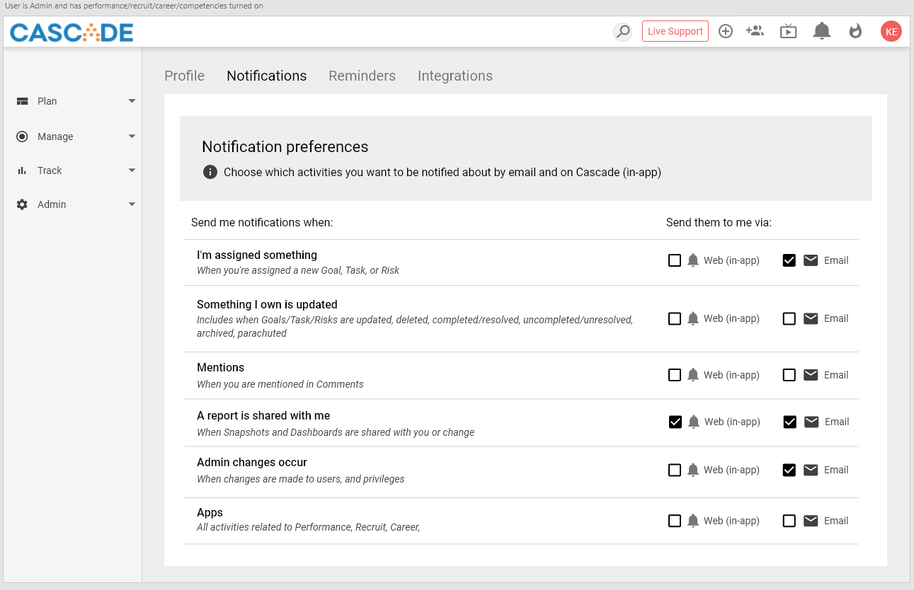 Setting your notification preferences